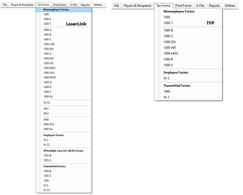 Creating transmittal forms W-3 1096 – CUSTSUPP