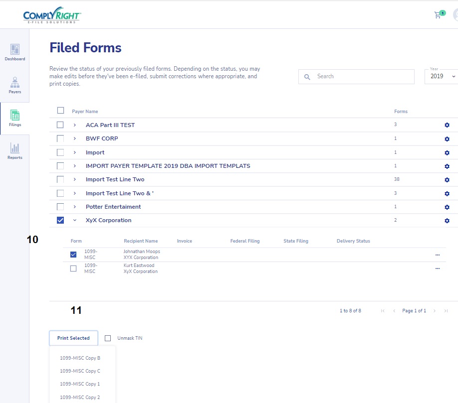 How to Create & Print Forms on (EFile Site) – CUSTSUPP